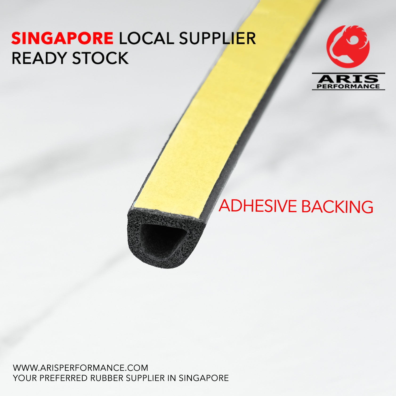 D Shape Window / Door Sponge Rubber Foam Seal Strip with Adhesive ...